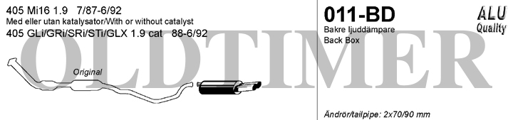 Avgassystem Peugeot 405 Mi16 1.9 sportavgassystem performance exhaust ...